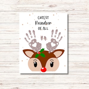 Reindeer Handprint Printable Craft| Kids Handprint Crafts |handprint ...