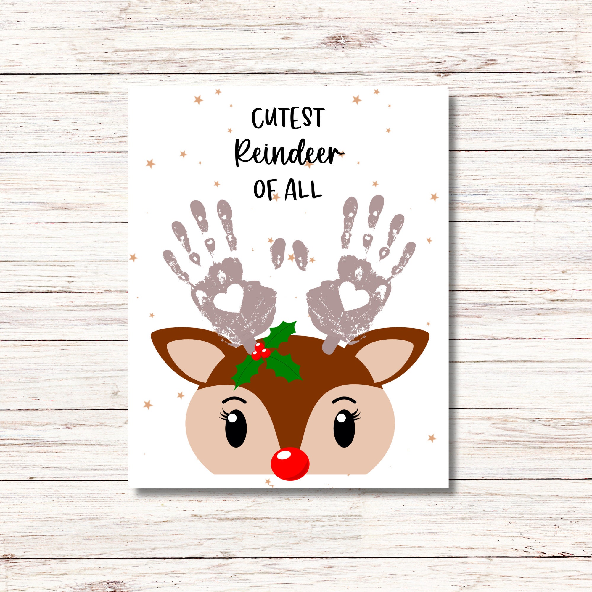 Reindeer Handprint Printable Craft| Kids Handprint Crafts |handprint ...