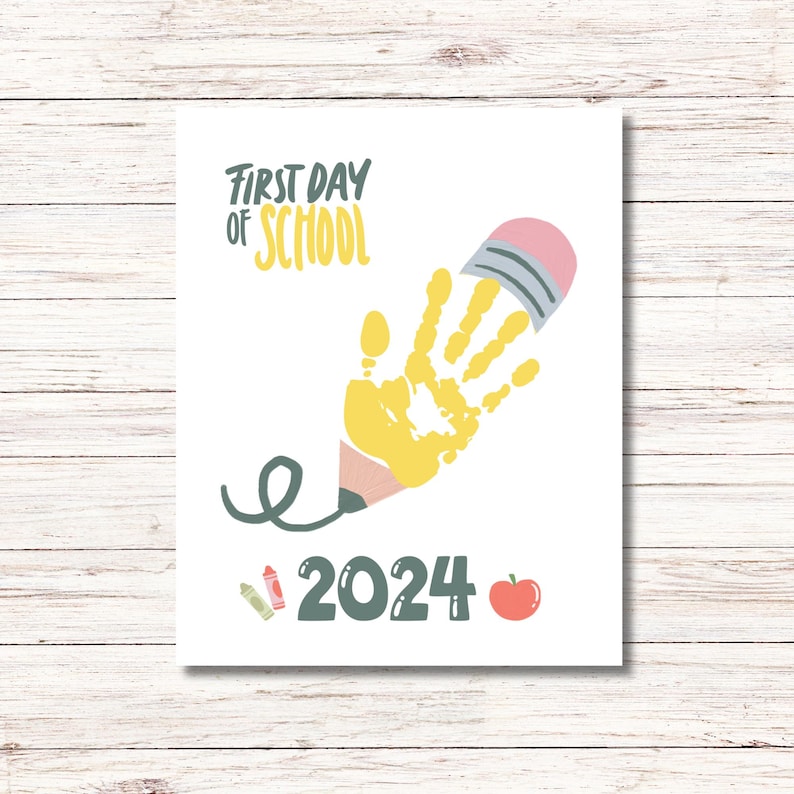 First Day of School Pencil Handprint Craft, Back to School Poem ...