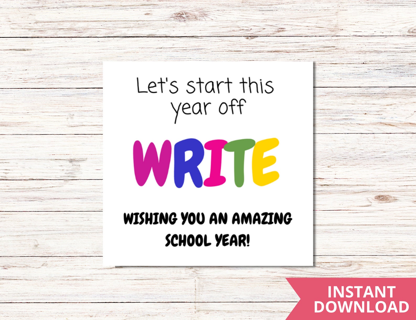 Let's Start This Year off WRITE Tag | Back to School Gift Tags| Student ...