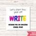 Let's Start This Year off WRITE Tag | Back to School Gift Tags| Student ...
