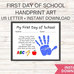 First Day of School Handprint Craft, Back to School Poem Handprint Art ...