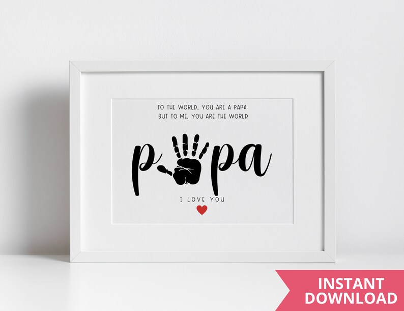 Papa Handprint Printable Handprint Poem for Father's Day Gift kids Baby ...
