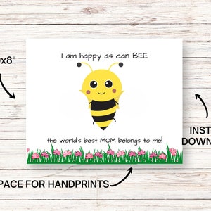 Mothers Day Handprint Art Bee| Handprint Mothers Day Gifts | Mothers ...