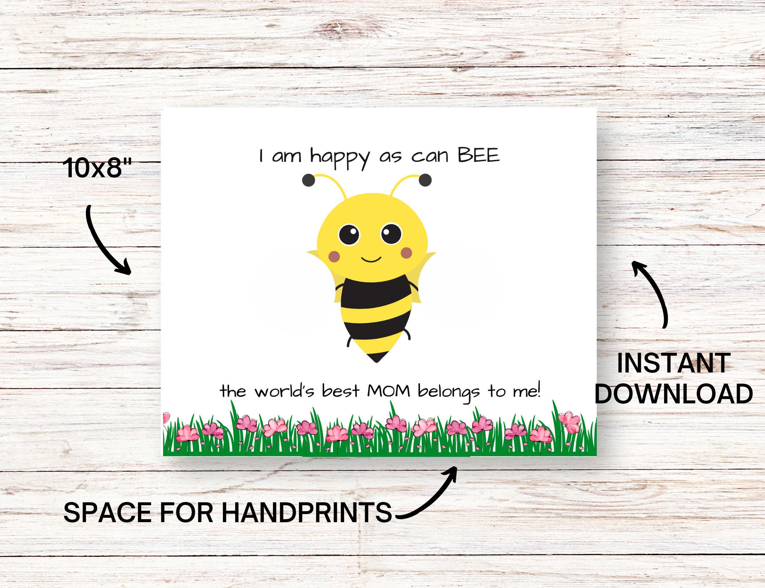 Mothers Day Handprint Art Bee| Handprint Mothers Day Gifts | Mothers ...