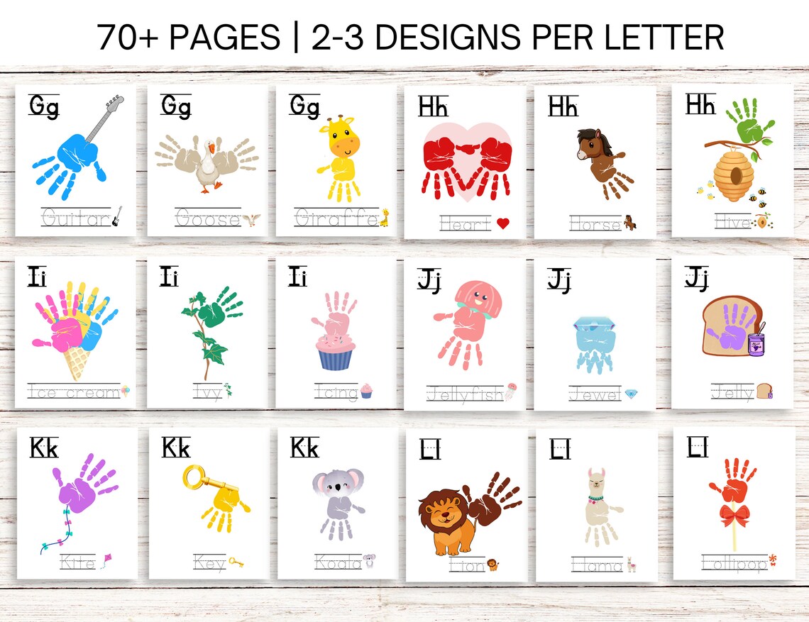 Alphabet Handprint Art Craft Book ABC Handprint Art Book - Etsy