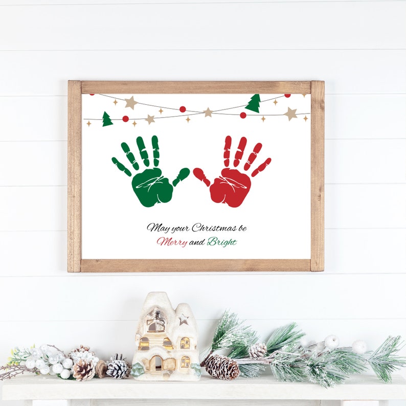 Handprint Christmas Art Craft Keepsake | Kids Handprint Christmas ...