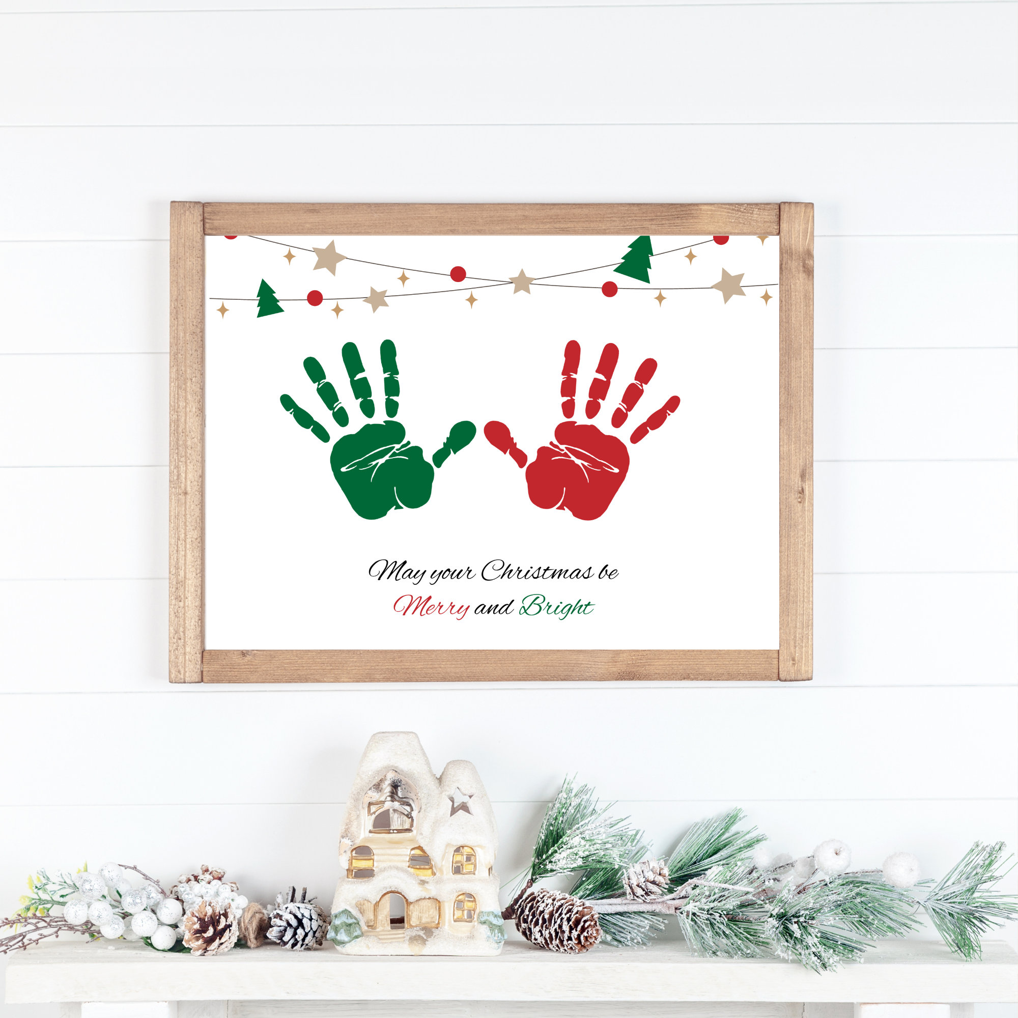 Handprint Christmas Art Craft Keepsake | Kids Handprint Christmas ...