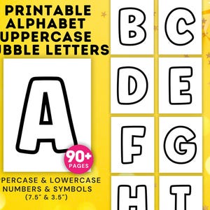 Printable Alphabet Uppercase Bubble PDF, Individual Letters A-Z for ...