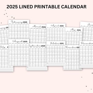 Printable Calendar 2024 & 2025 With Lines, Calendar Printable Portrait ...