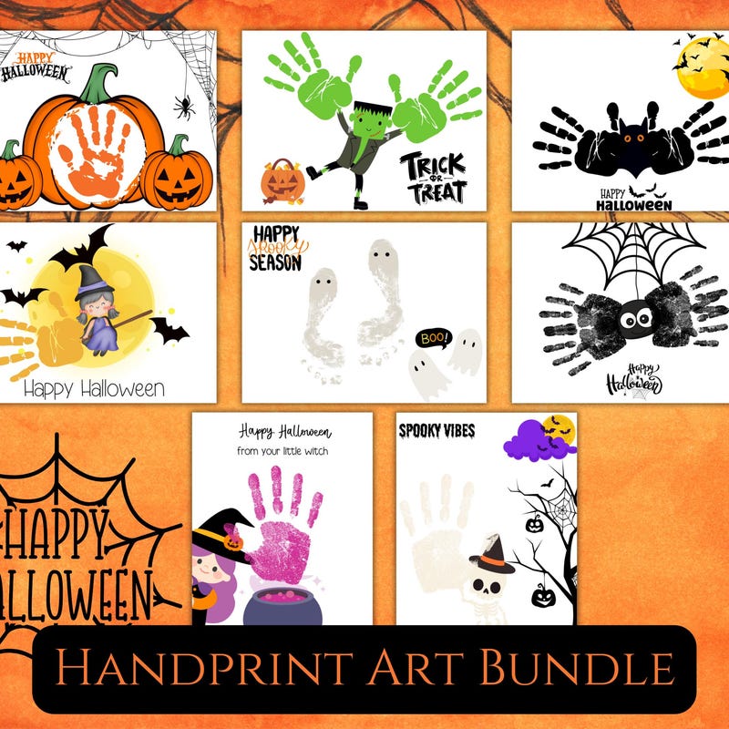 Halloween Handprint Footprint Pack - Etsy