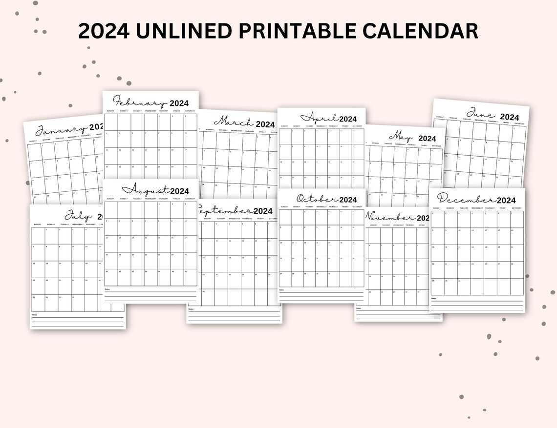 Printable Calendar 2024 & 2025 With Lines, Calendar Printable Portrait ...