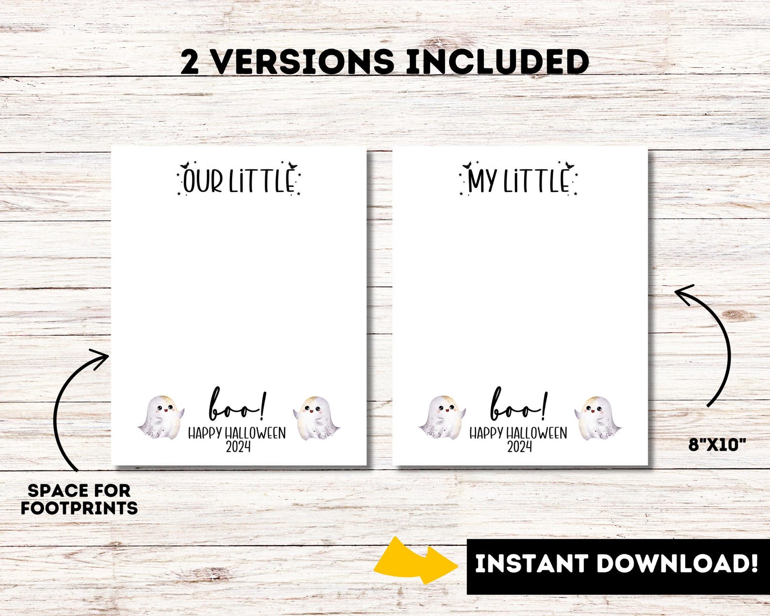 My Little Boo Printable, Halloween Footprint Art Craft Keepsake, Ghost ...