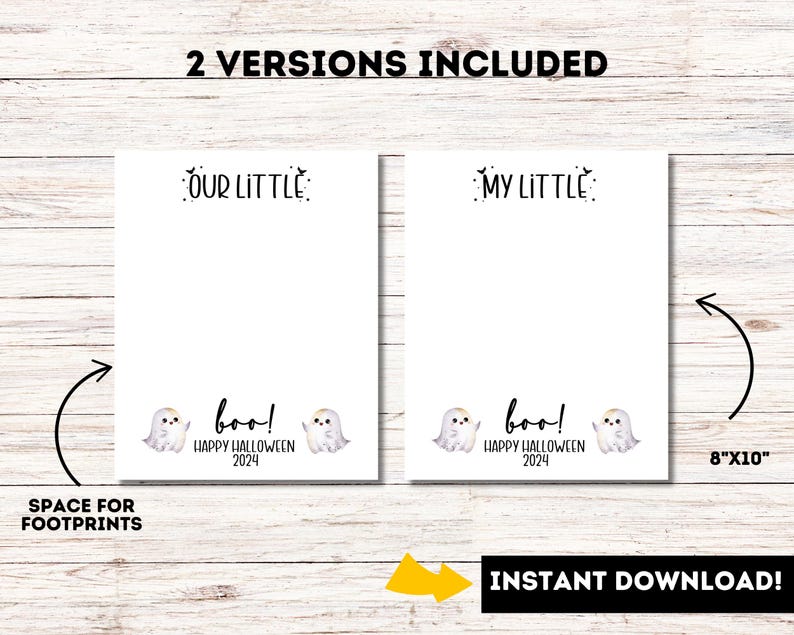 My Little Boo Printable, Halloween Footprint Art Craft Keepsake, Ghost ...