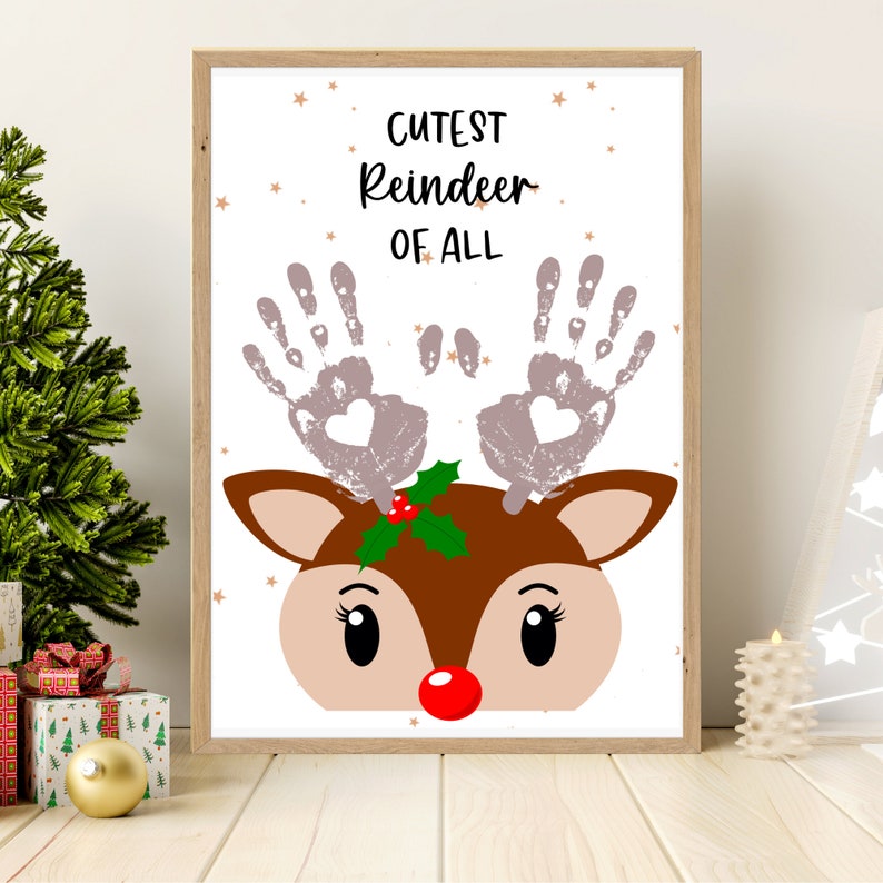 Reindeer Handprint Printable Craft| Kids Handprint Crafts |handprint ...