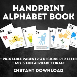 Handprint Alphabet Book, ABC Handprint Art Pack , Baby ABC Printable ...