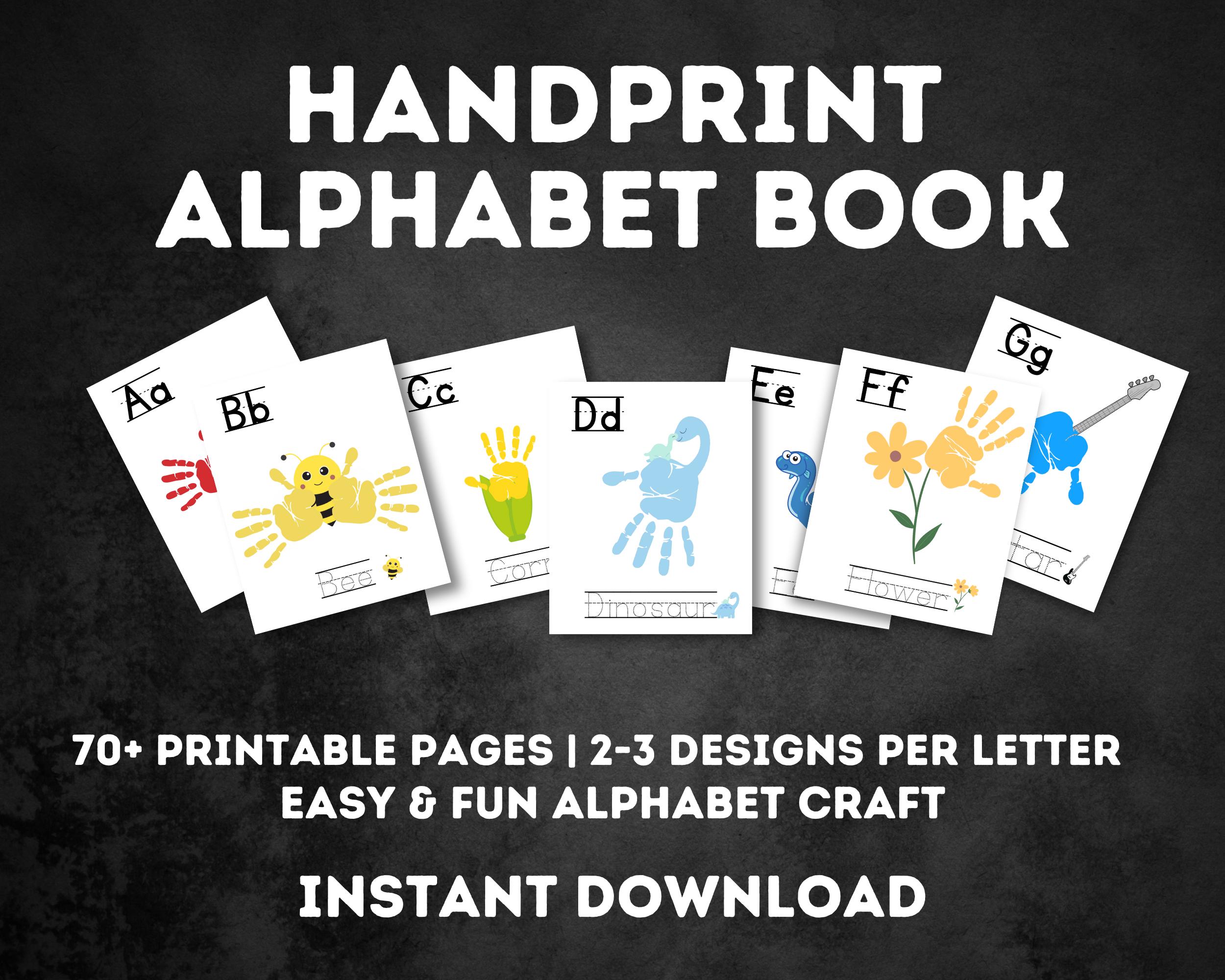 Handprint Alphabet Book, ABC Handprint Art Pack , Baby ABC Printable ...