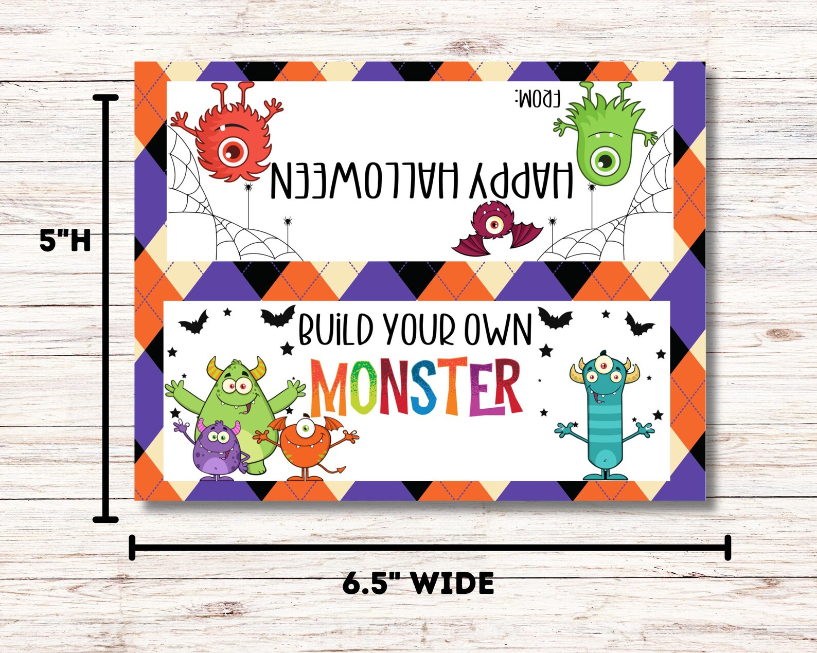 Build Your Own Monster, Halloween Printable Gift Tag Party Favor ...