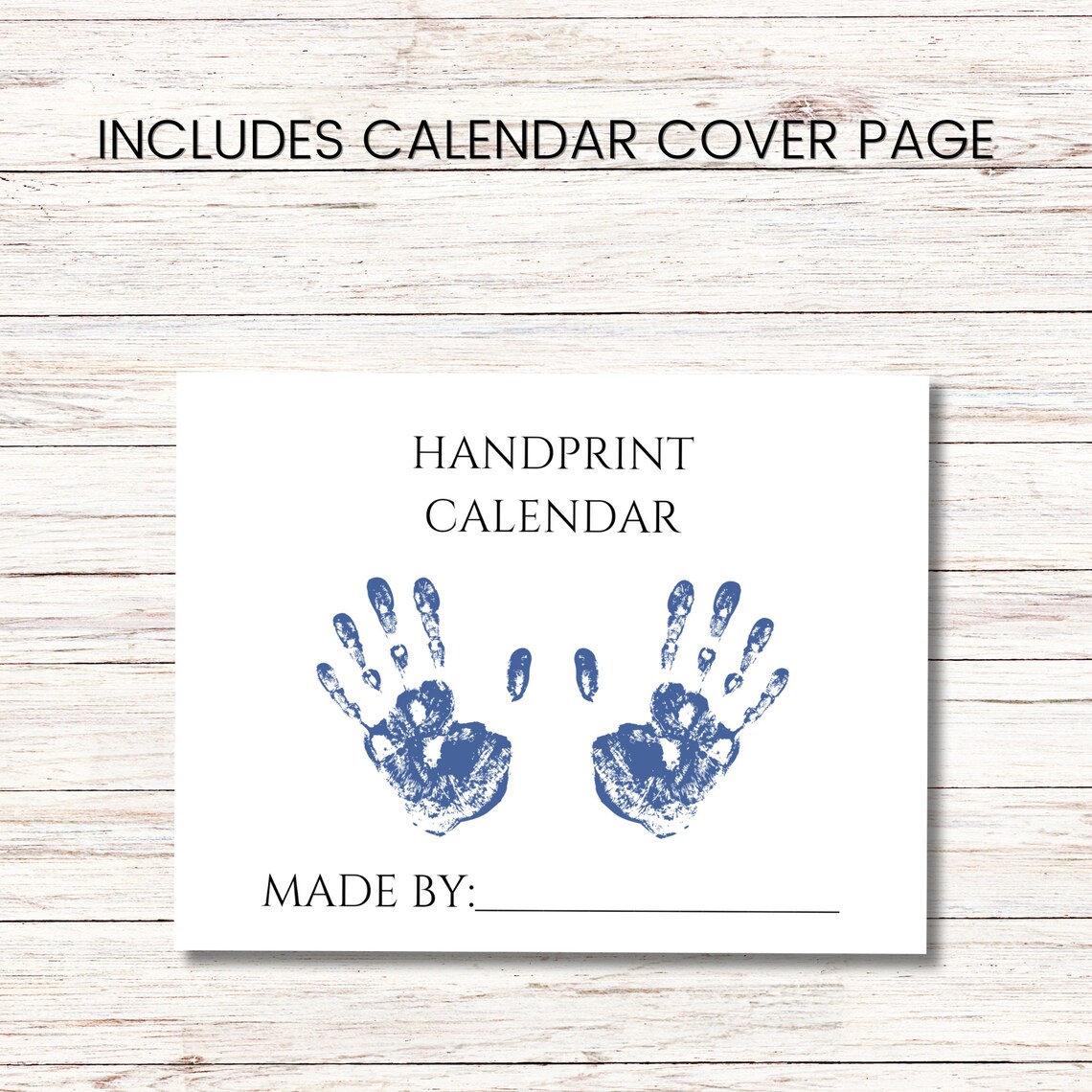 2024 Handprint Footprint Calendar, 12 Month Handprint Art Craft Memory ...