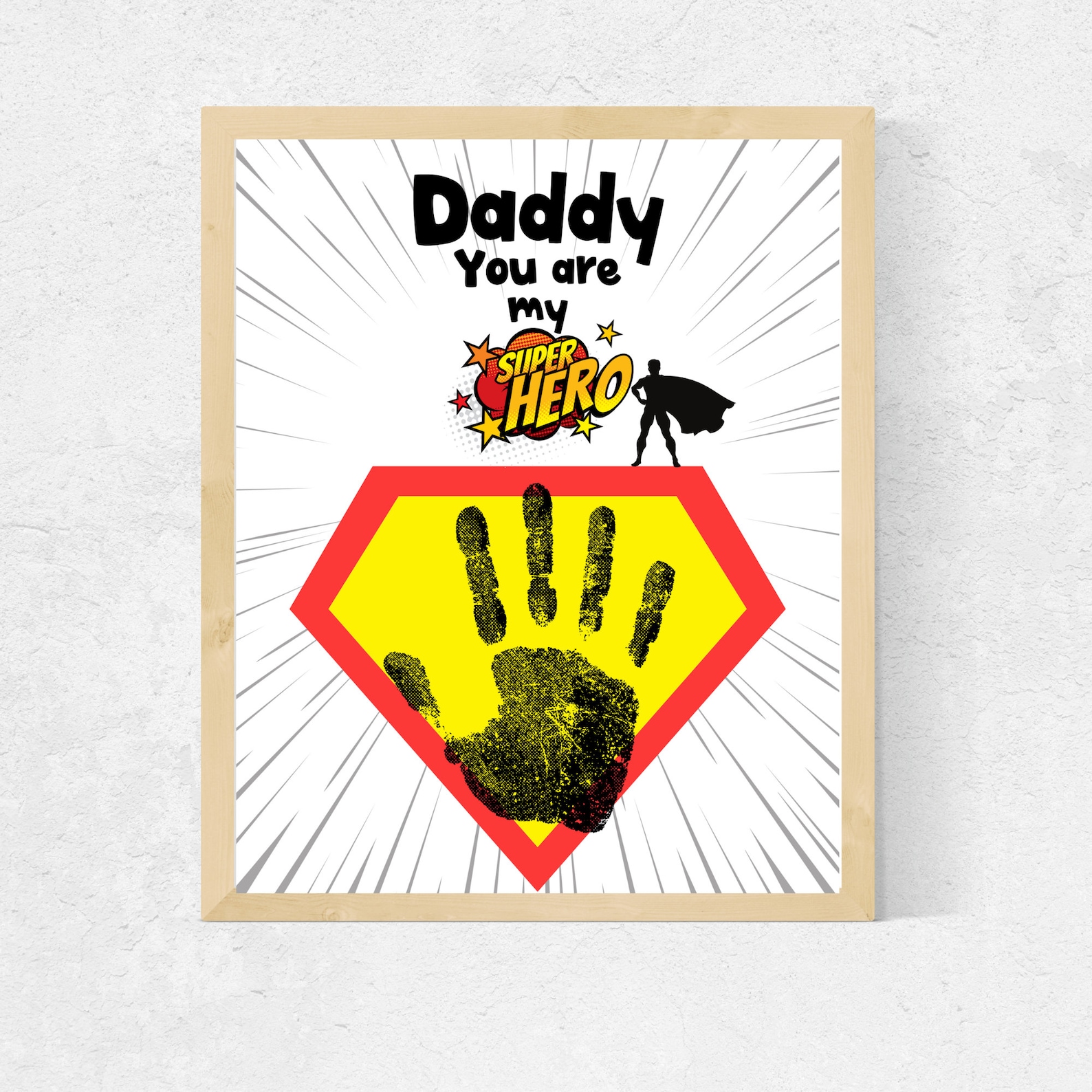 Happy Fathers Day Handprint Art Craft, From Daughter or Son to Dad ...