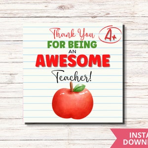 Thank You for Being an AWESOME Teacher TAG Printable| Teacher Thank You ...