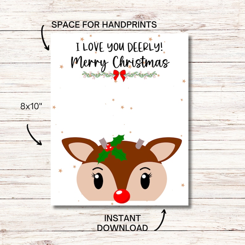 Reindeer Handprint Printable Craft| Kids Handprint Crafts |holiday ...
