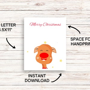 Reindeer Handprint Printable Craft| Christmas Handprint Art Craft ...