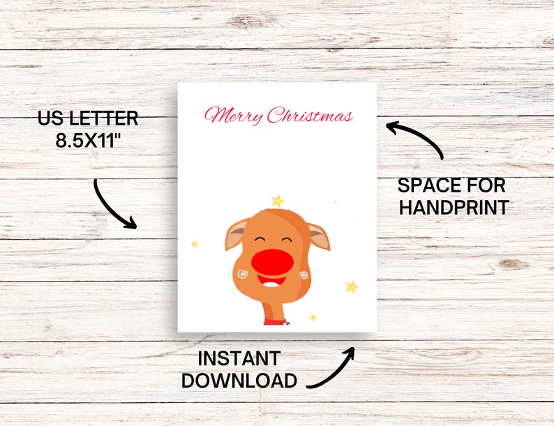 Reindeer Handprint Printable Craft| Christmas Handprint Art Craft ...