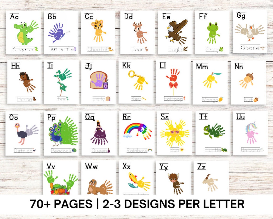 Alphabet Handprint Art Craft Book ABC Handprint Art Book - Etsy