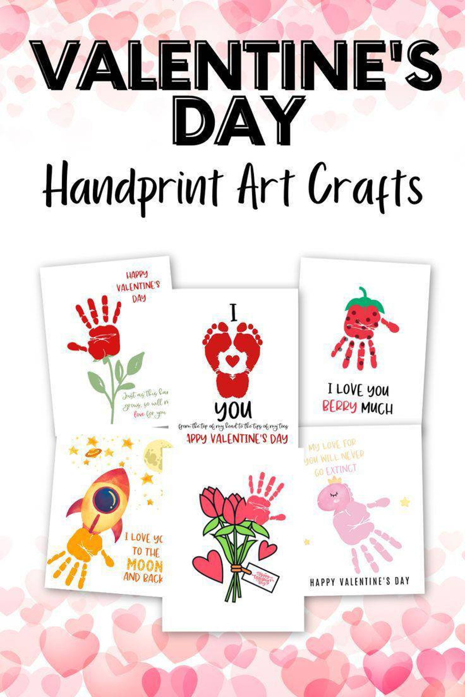 Valentine Handprint Handprint Art Printable Valentines Craft Handprint ...