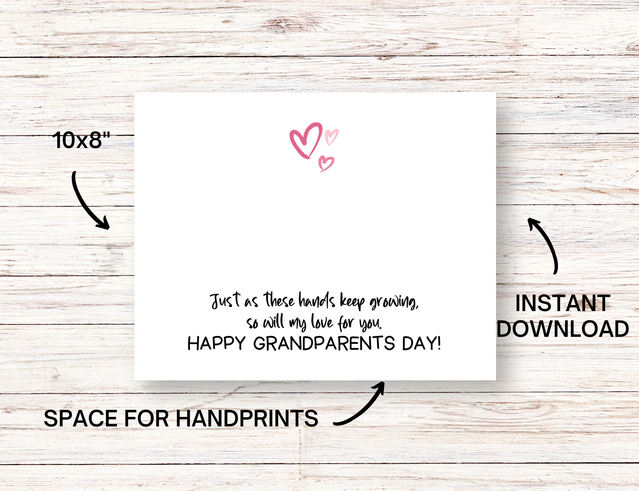 Happy Grandparents Day 2024 Handprint Art Card Keepsake Grandparents ...