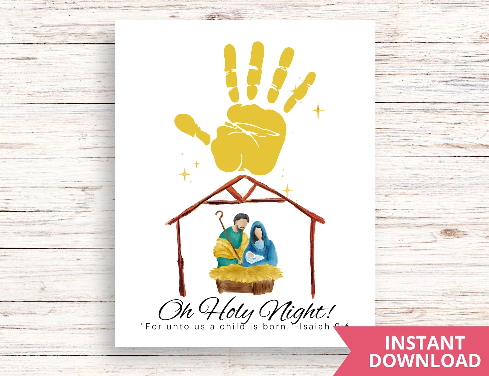 Nativity Handprint Art |christmas Handprint Art Ideas| Manger, Sunday ...
