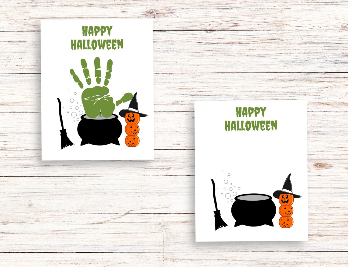 Happy Halloween Handprint Art Craft Keepsake halloween - Etsy