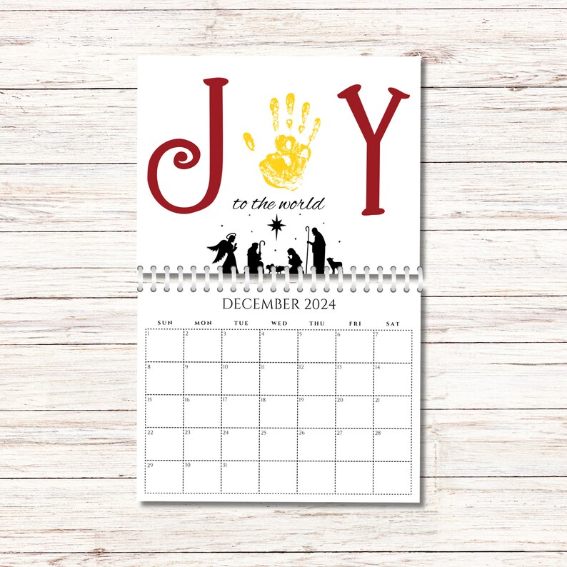 2024 Handprint Footprint Calendar, 12 Month Handprint Art Craft Memory ...