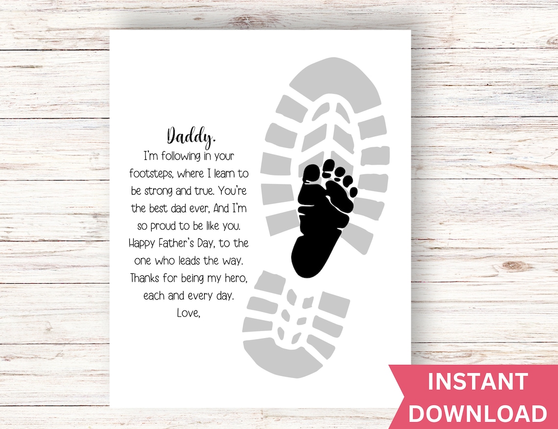 Father's Day Footprint Poem| Gift for Dad | Kids Baby Toddler Keepsake ...