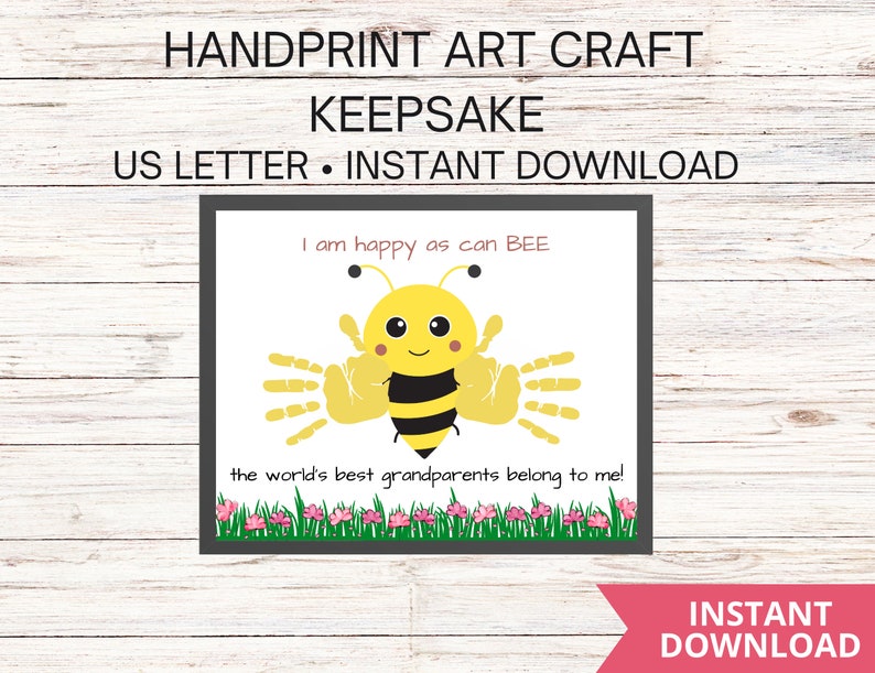 Happy Grandparents Day 2024 Handprint Art Card Keepsake Grandparents ...