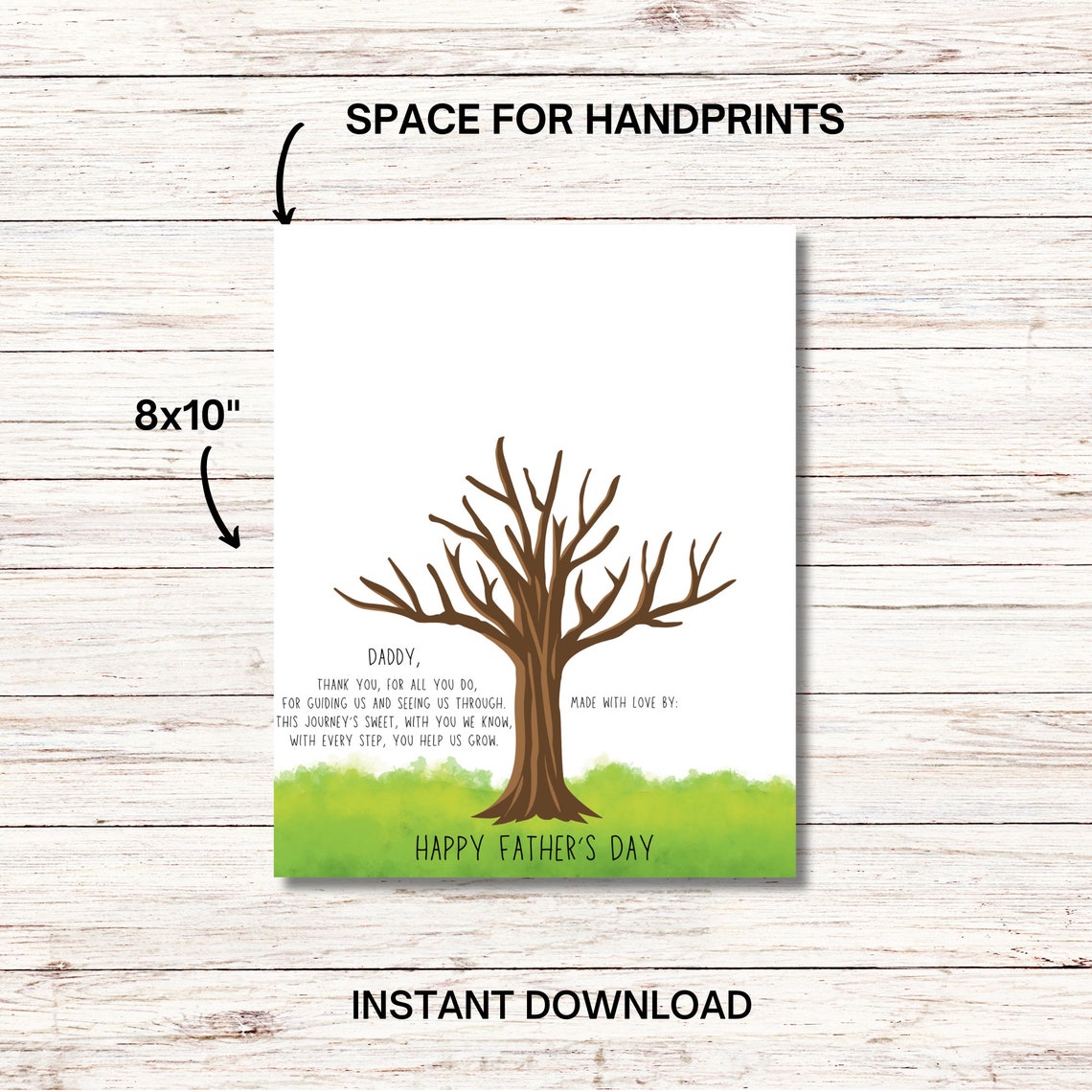 Father's Day Handprint Printable, Handprint Art Ideas for Father's Day ...