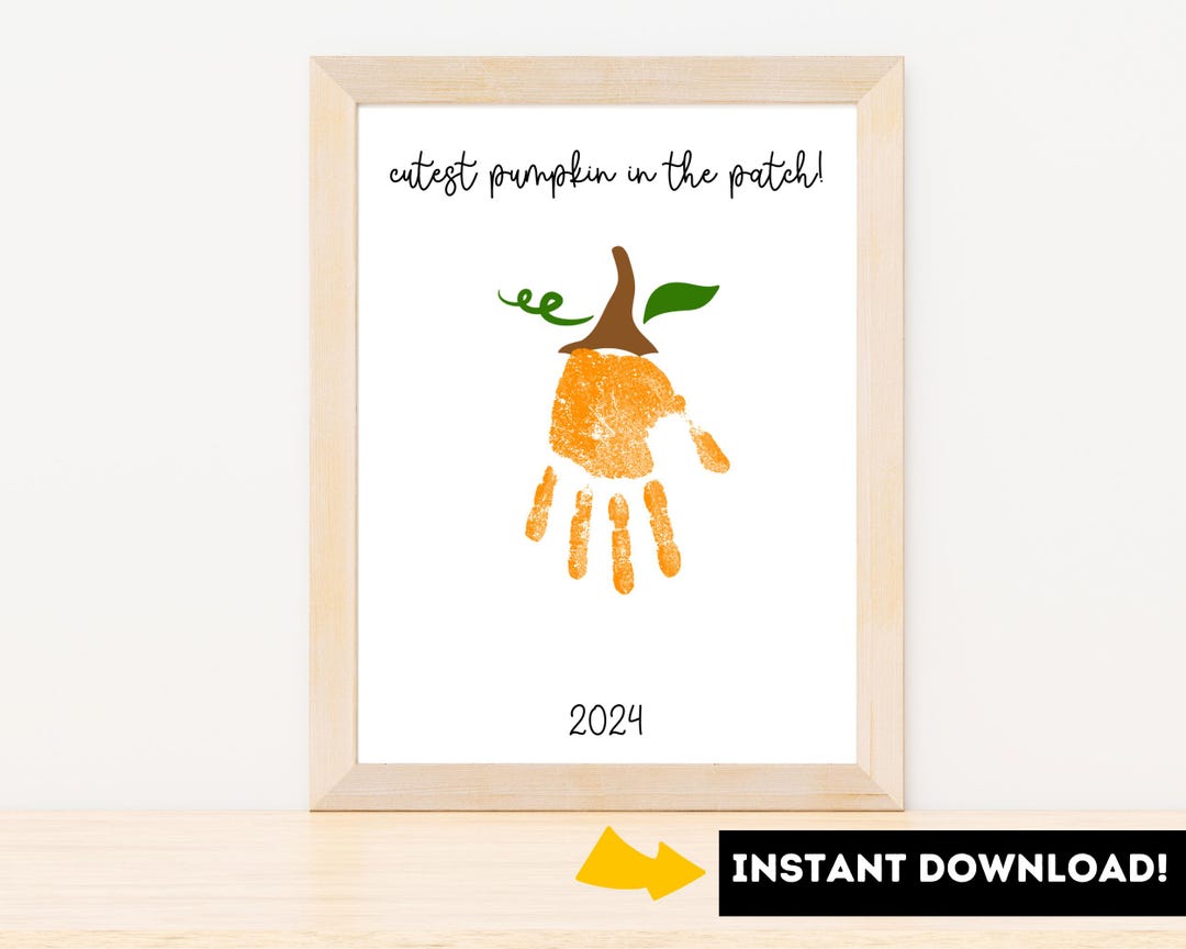 Cutest Pumpkin in the Patch Handprint Craft, Pumpkin Handprint Art ...