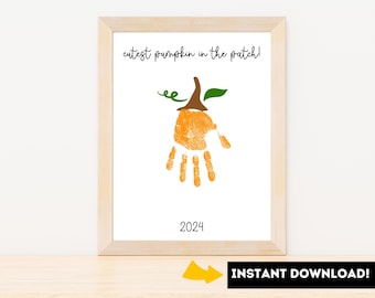 Cutest Pumpkin in the Patch - Fall Handprint Art - Etsy