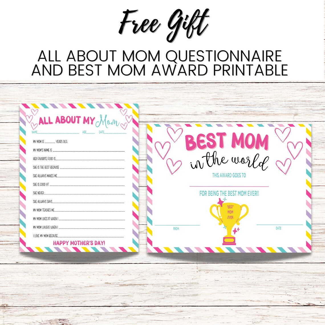 Mother's Day Handprint Bundle, Fun Printable Craft for Kids, DIY ...
