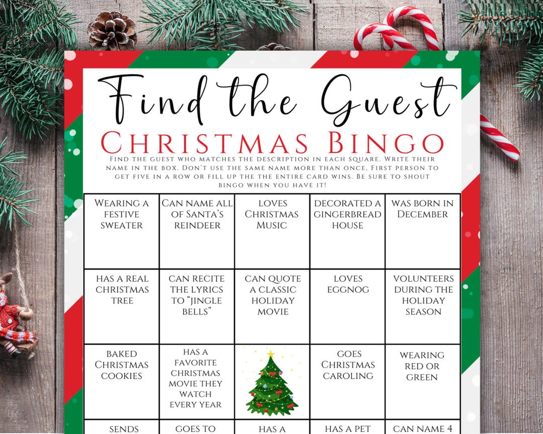 Christmas Mingle Bingo, Christmas Games, Holiday Party Bingo, Find the ...
