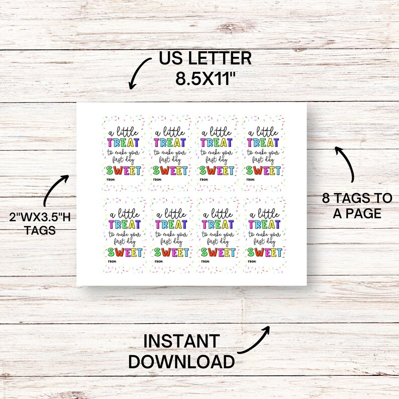 Back to School Sweet Treat Tag, Welcome Back to School Gift Tag, Back ...