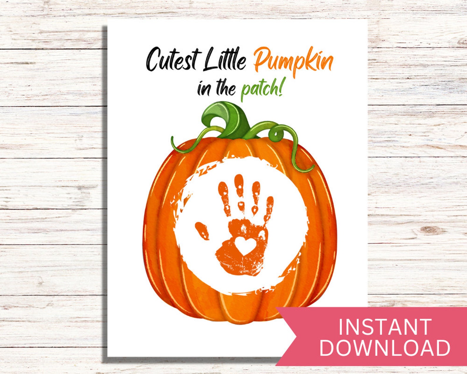 Pumpkin Handprint Art Printable |thanksgiving Handprint Keepsake Craft ...