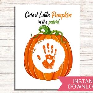 Pumpkin Handprint Art Printable |thanksgiving Handprint Keepsake Craft ...