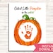 Pumpkin Handprint Art Printable |thanksgiving Handprint Keepsake Craft ...
