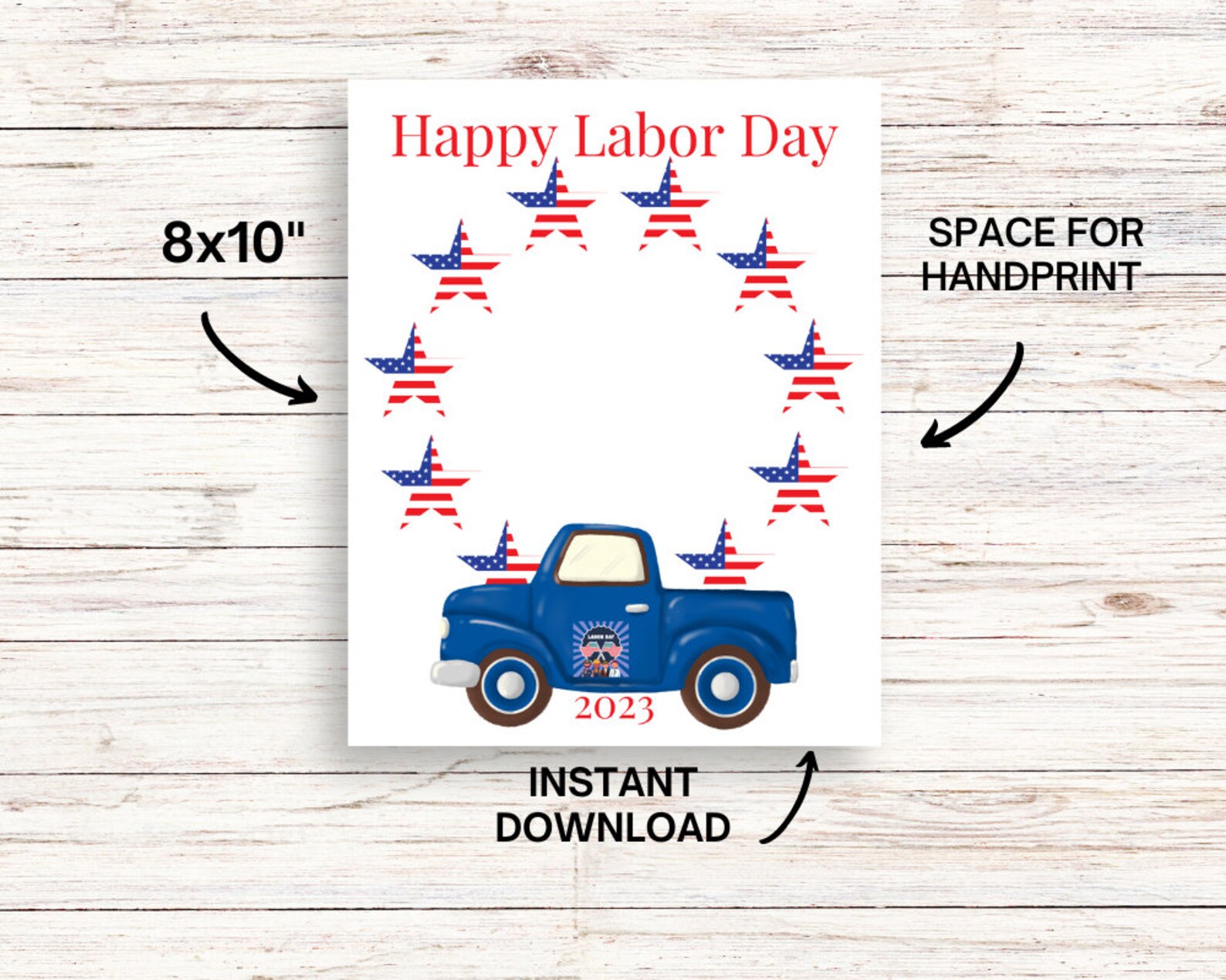 Labor Day Handprint Art Craft | Happy Labor Day Activity Printable ...