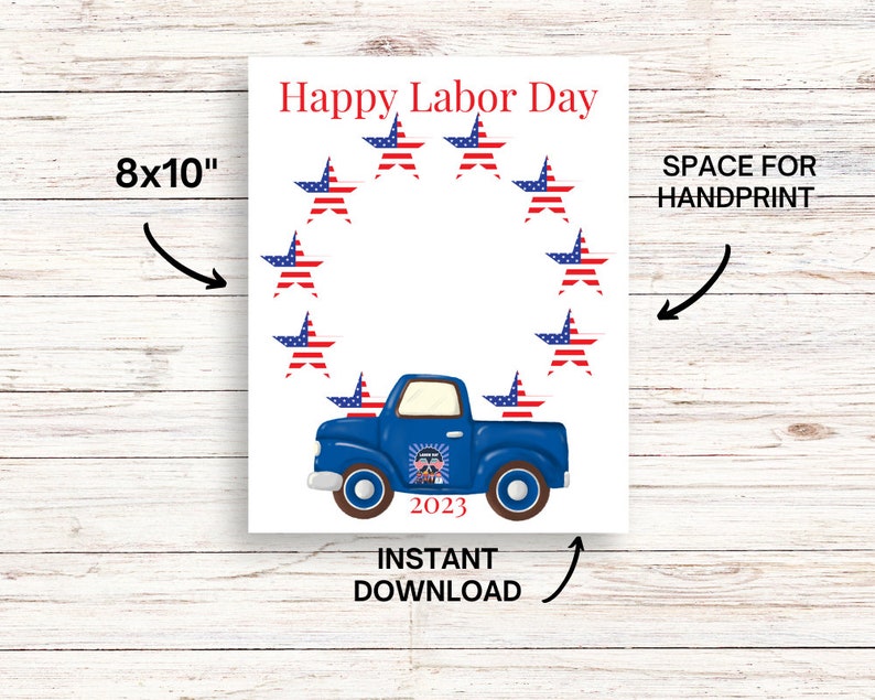 Labor Day Handprint Art Craft | Happy Labor Day Activity Printable ...