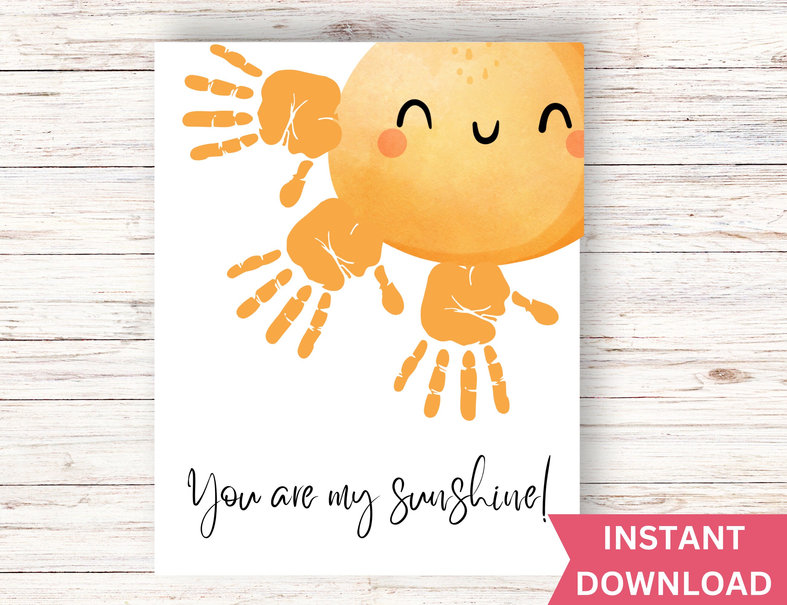 You Are My Sunshine Handprint Craft Gift for Mom, Nana,dad, Grandpa ...