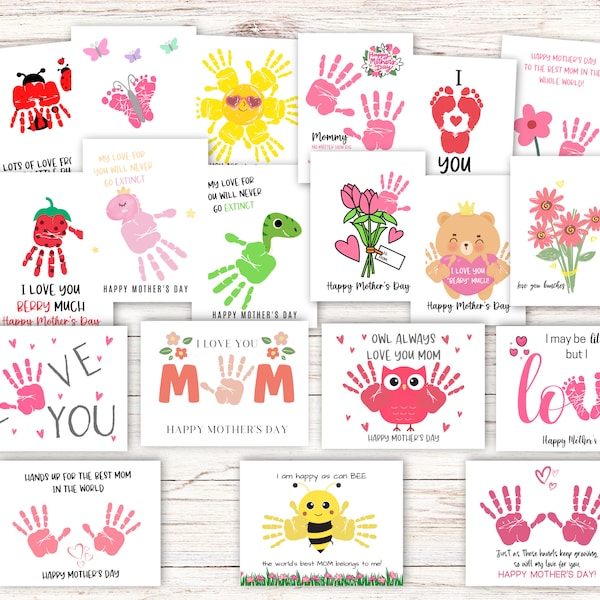 Mothers Day Handprint Art - Etsy
