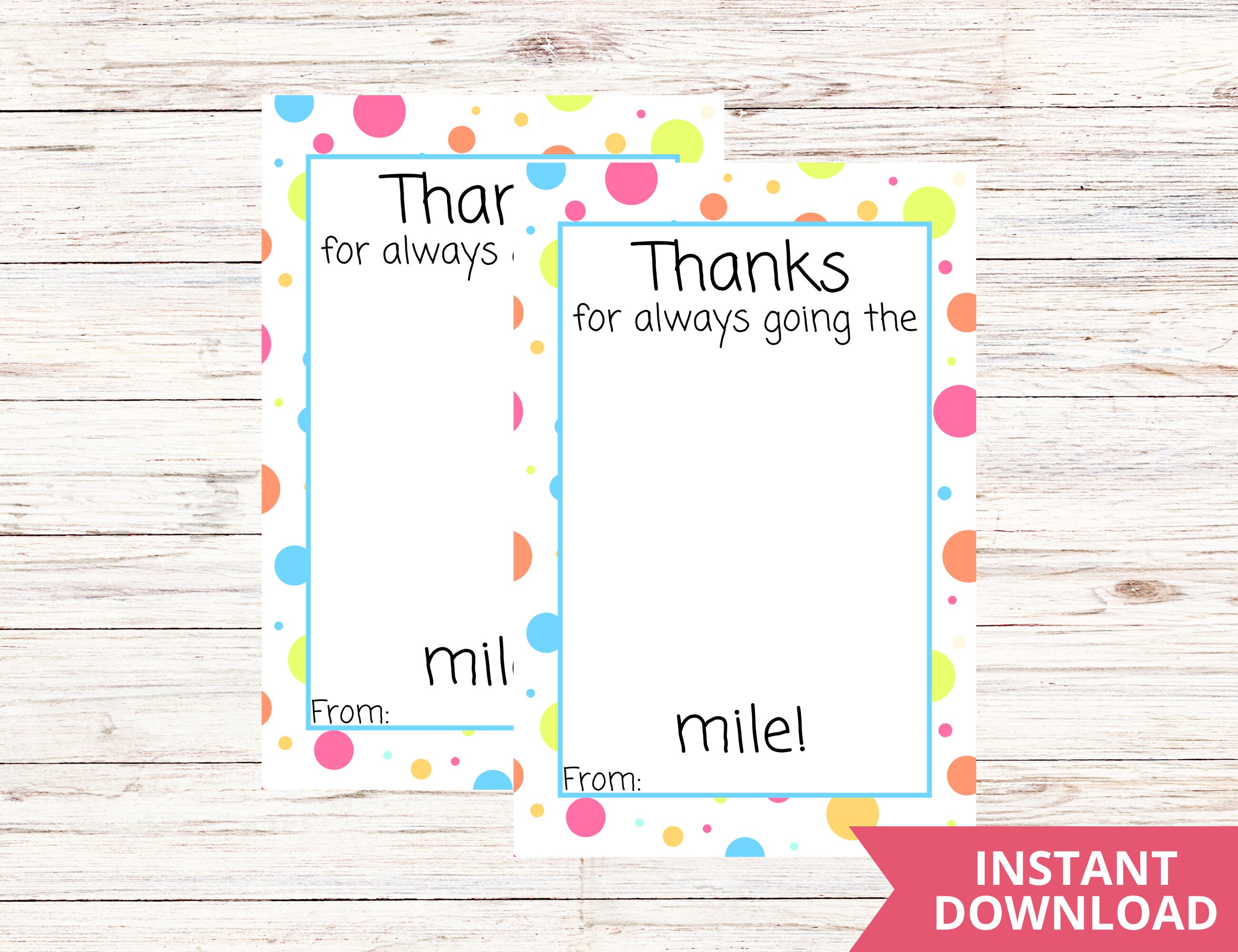 Thanks for Always Going the "extra" Mile | Gum Tag Printable | Bus ...